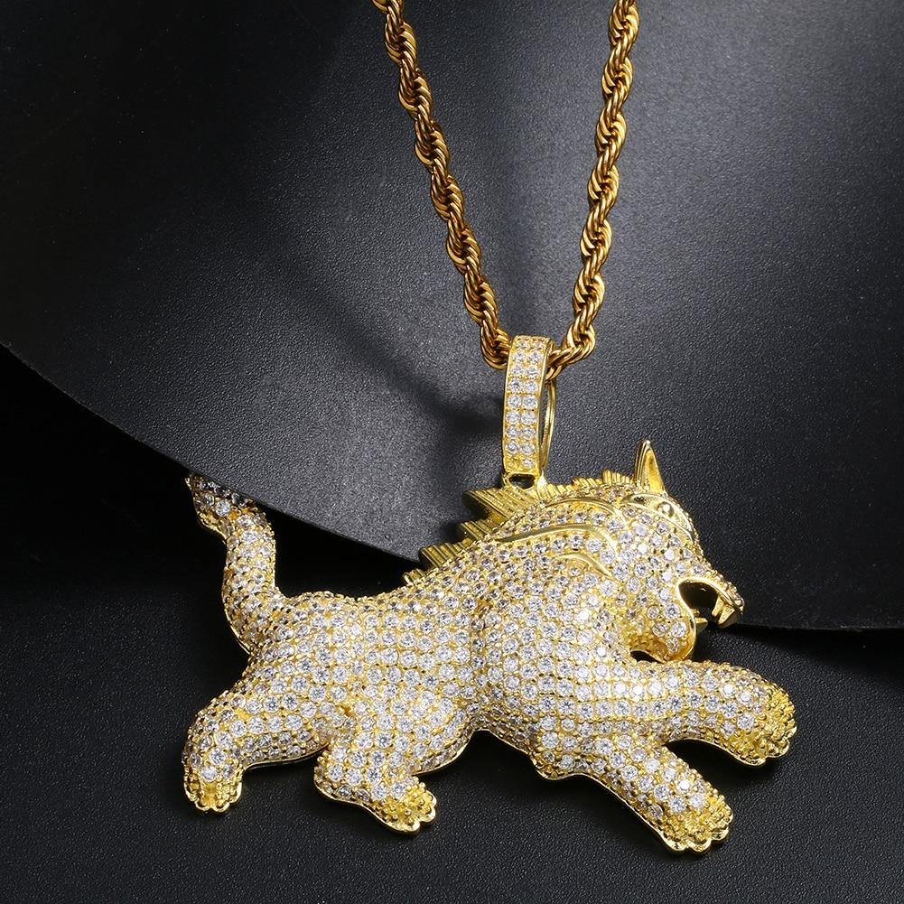Iced Out Lion Pendant Necklace- Men's Hip Hop — BeGears
